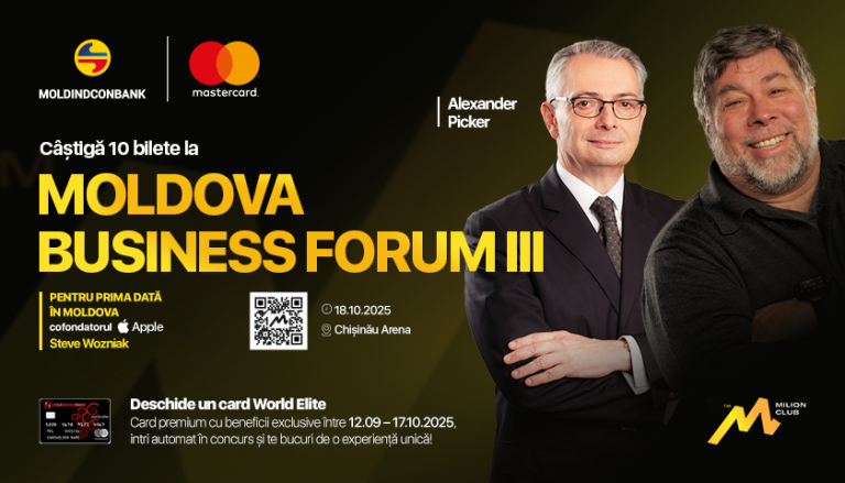Câștigă 10 bilete la Moldova Business Forum III și întâlnește-l pe Steve Wozniak, cofondator ...